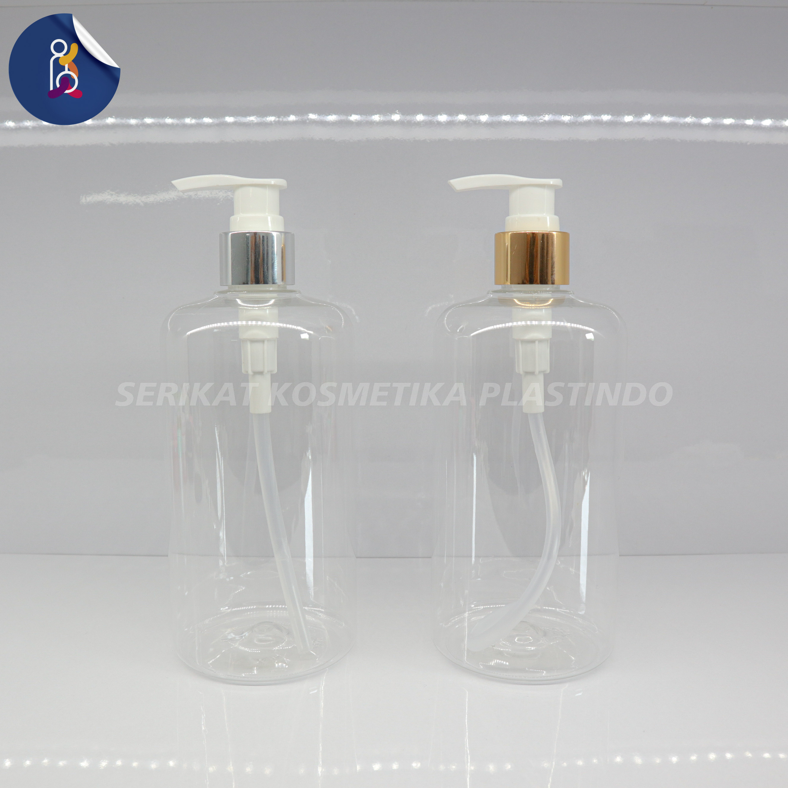 BOTOL HS 500ML CLEAR PUMP LOTION SILVER GOLD - PT. Serikat Kosmetika ...