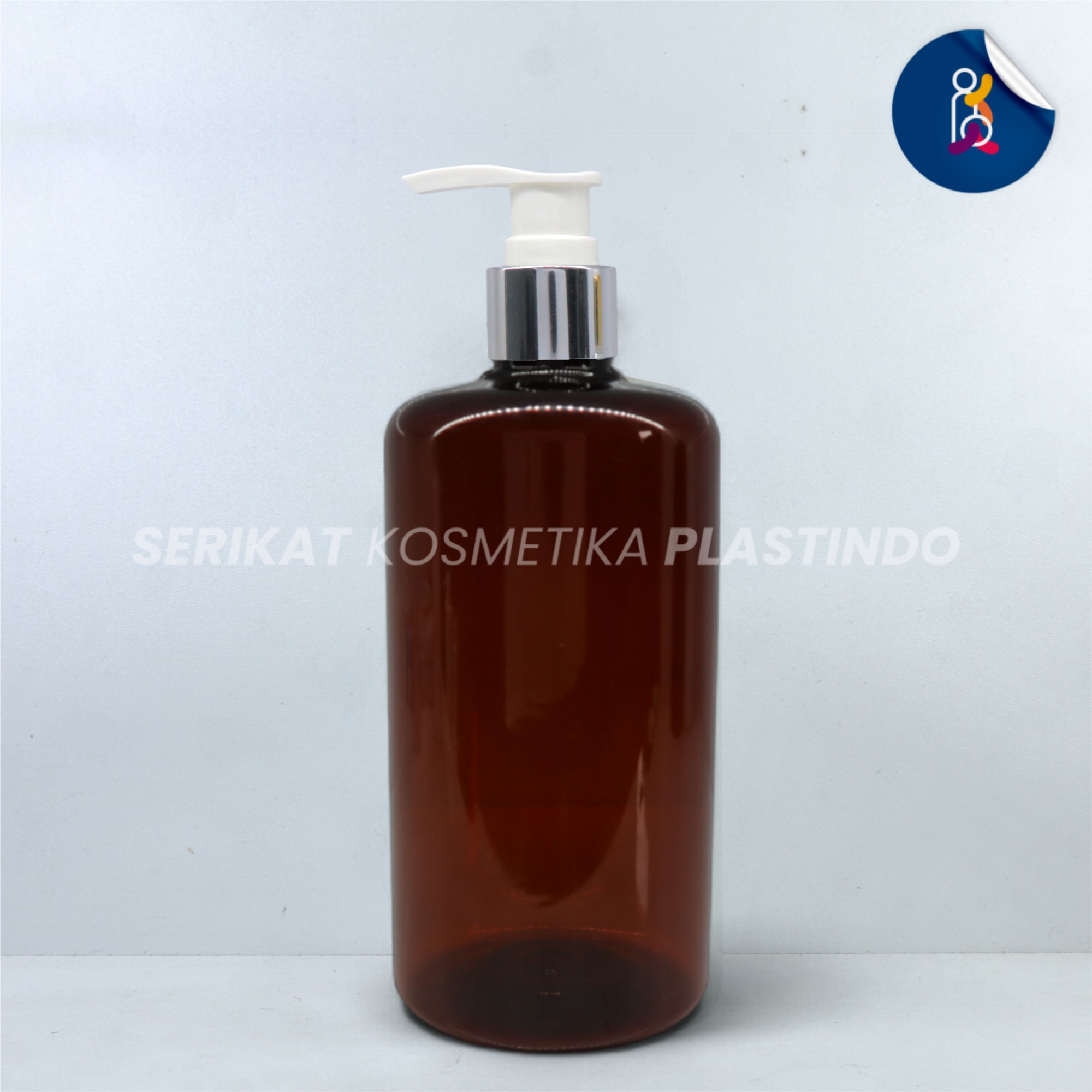 BOTOL HS 500ML AMBER TUTUP PUMP LOTION RUNG SILVER - PT. Serikat ...